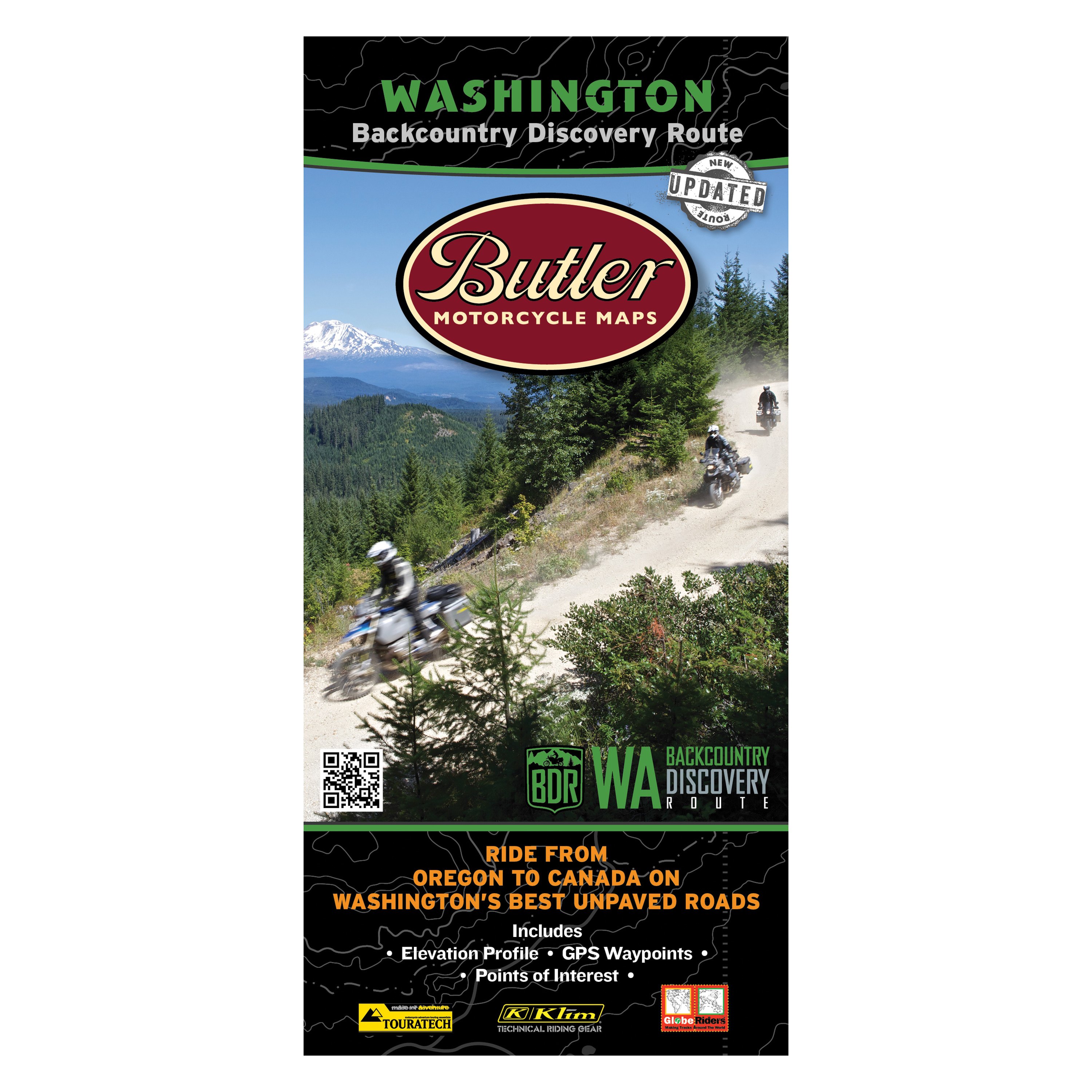 Butler Maps® WABDR - BDR Series Washington Map - MOTORCYCLEiD.com