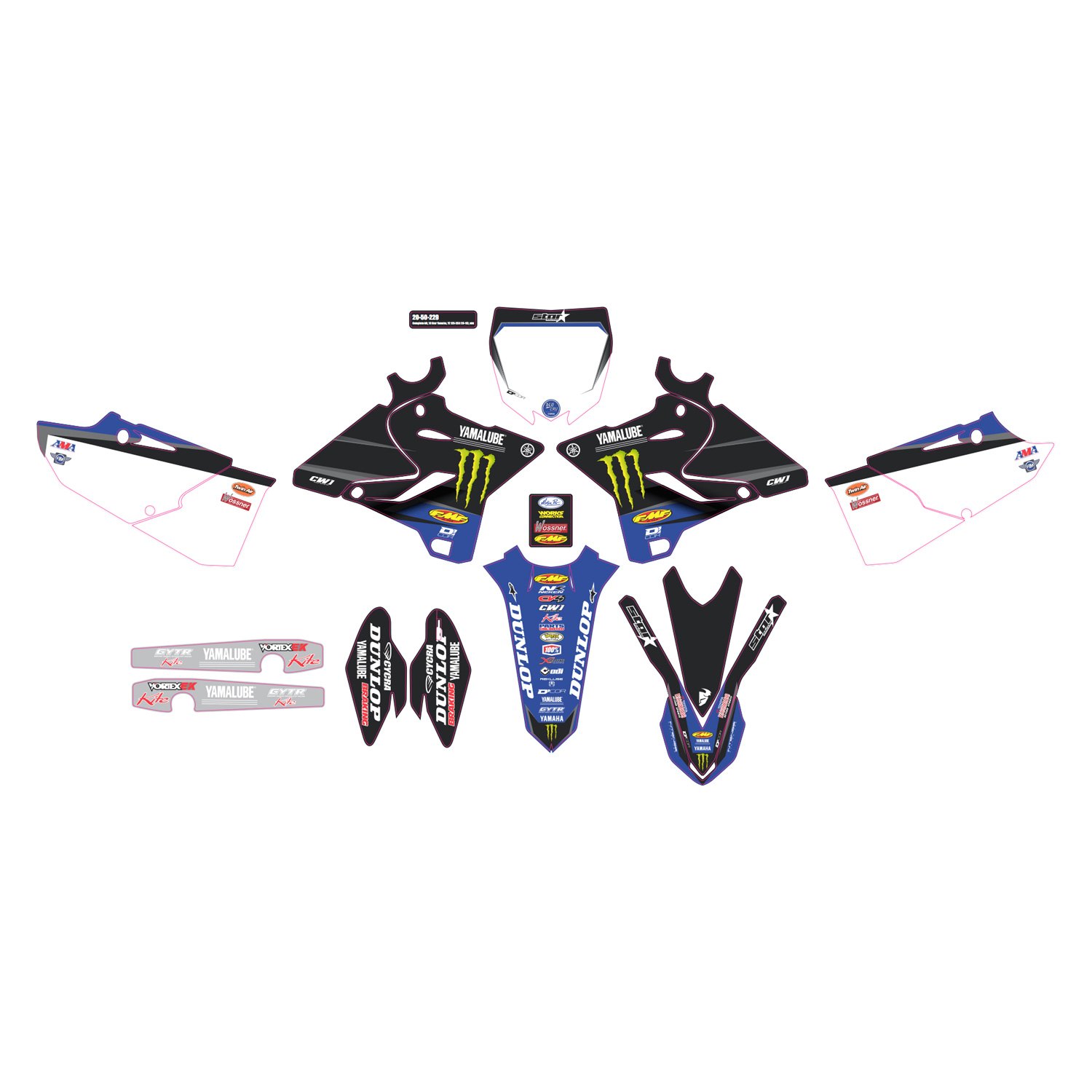 D'cor Visuals® - Yamaha YZ250 2015 2019 Star Racing Style Graphic Kit ...