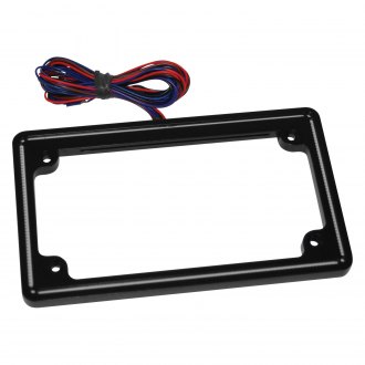 Motorcycle License Plate Frames - LED Lighted, Carbon Fiber, Chrome ...