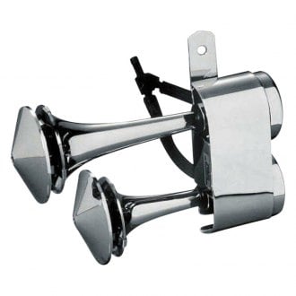 Harley Davidson Motorcycle Air Horns | Loud, 6 Volt, Electric, Chrome - MOTORCYCLEiD.com